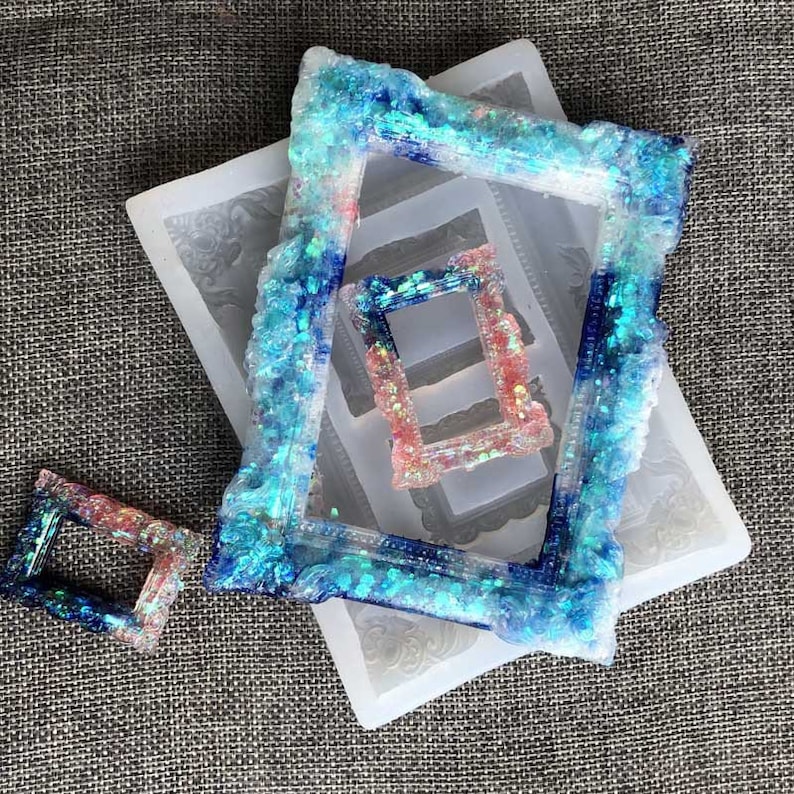 3D Photo Frame Mold,baroque Decoration Silicone Mold,frame Resin Mold ...