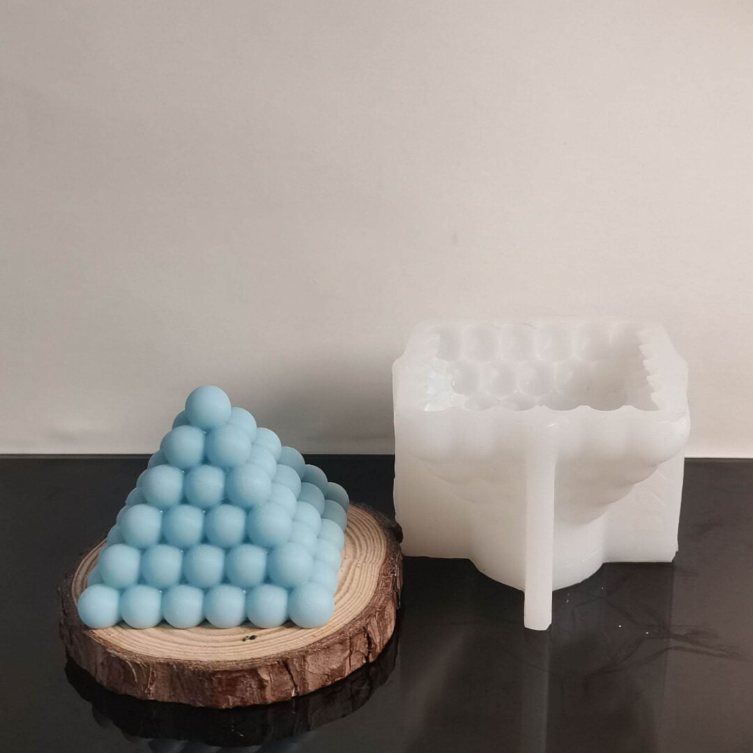 3D Bubbles Pyramid Candle Mold Magic Silicone Mold Geometric Candle ...