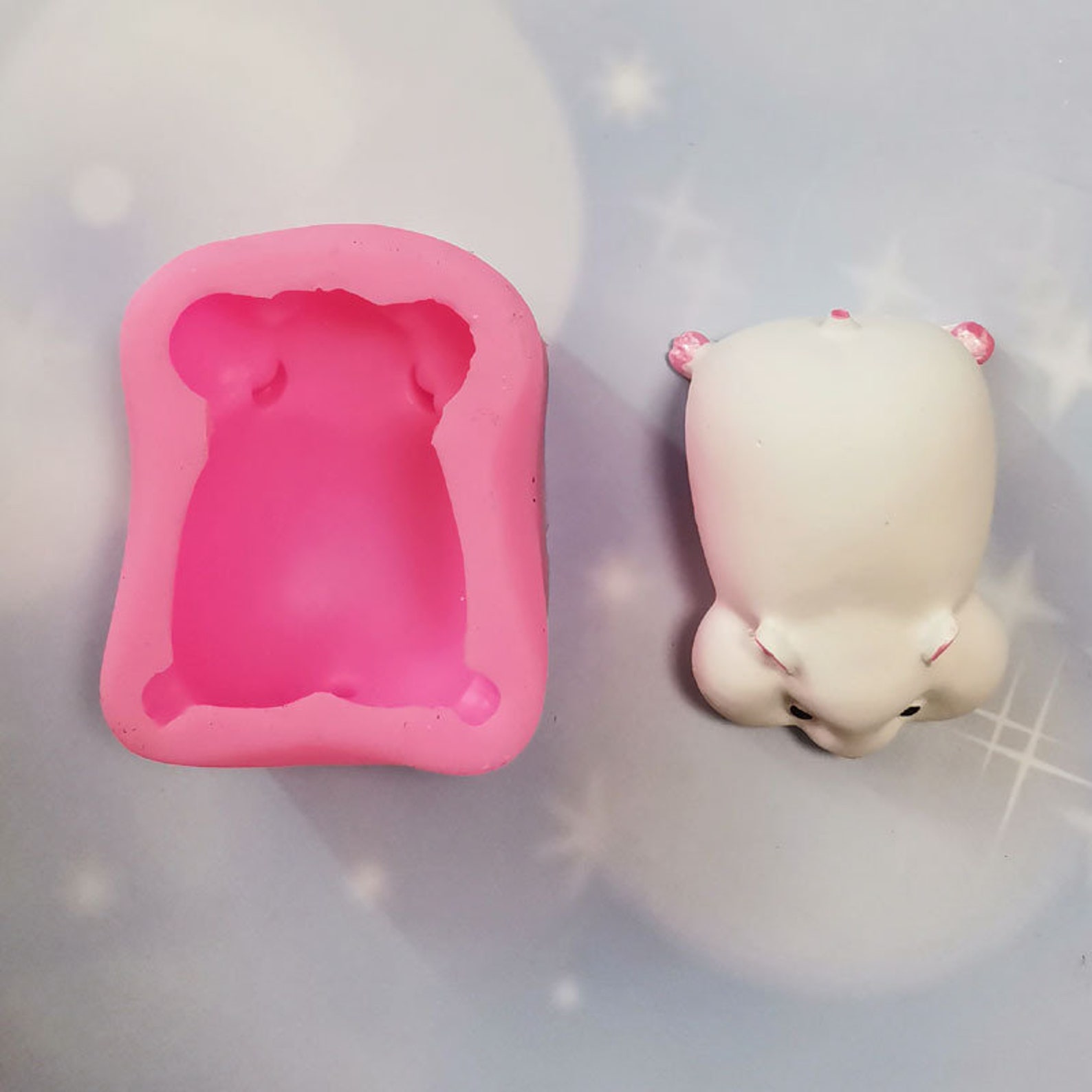 3D Hamster Silicone Mold Kawaii Animal Mold Soap Candle Making Resin ...
