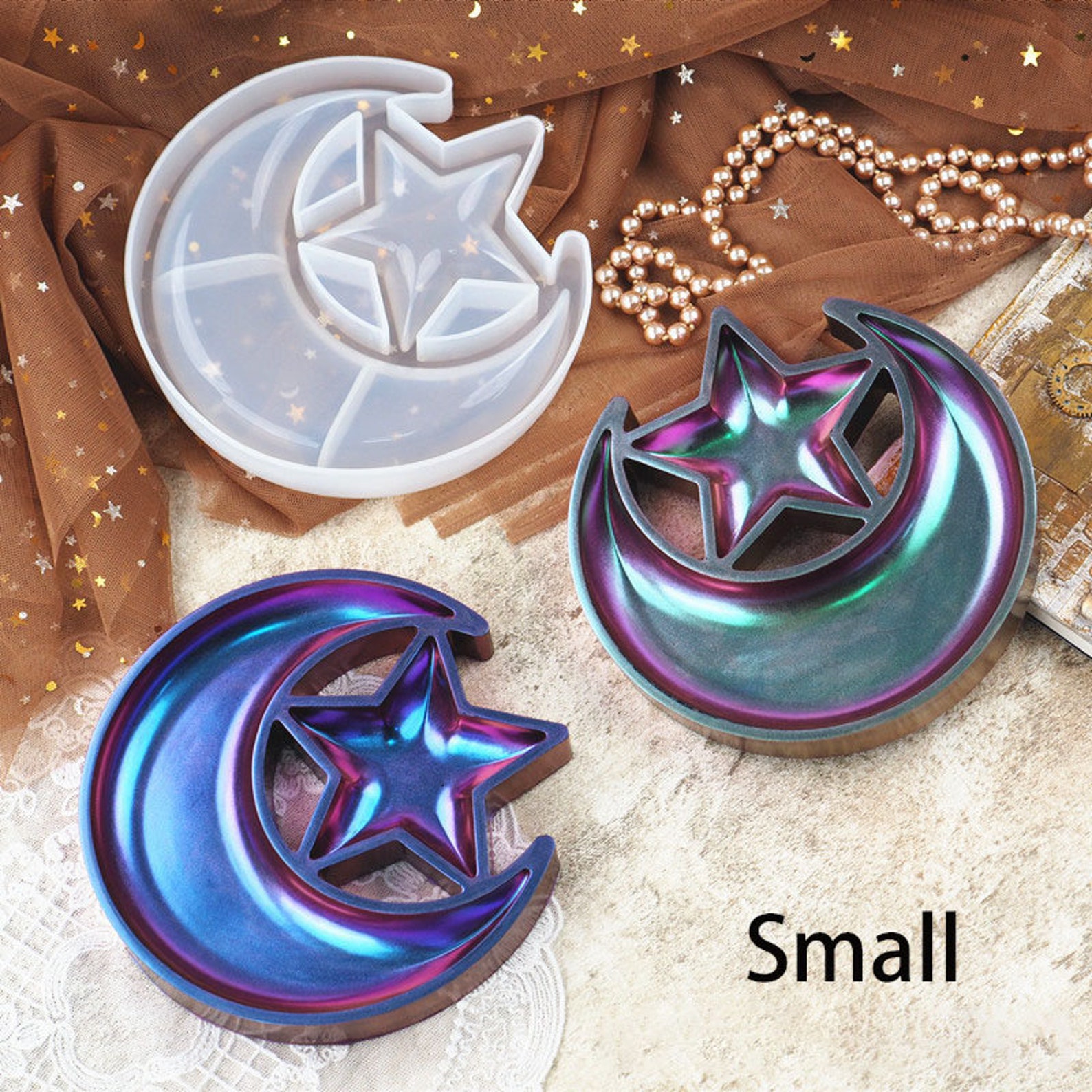 Moon and Star Storage Box Silicone Mold Pentagram Moon Resin - Etsy