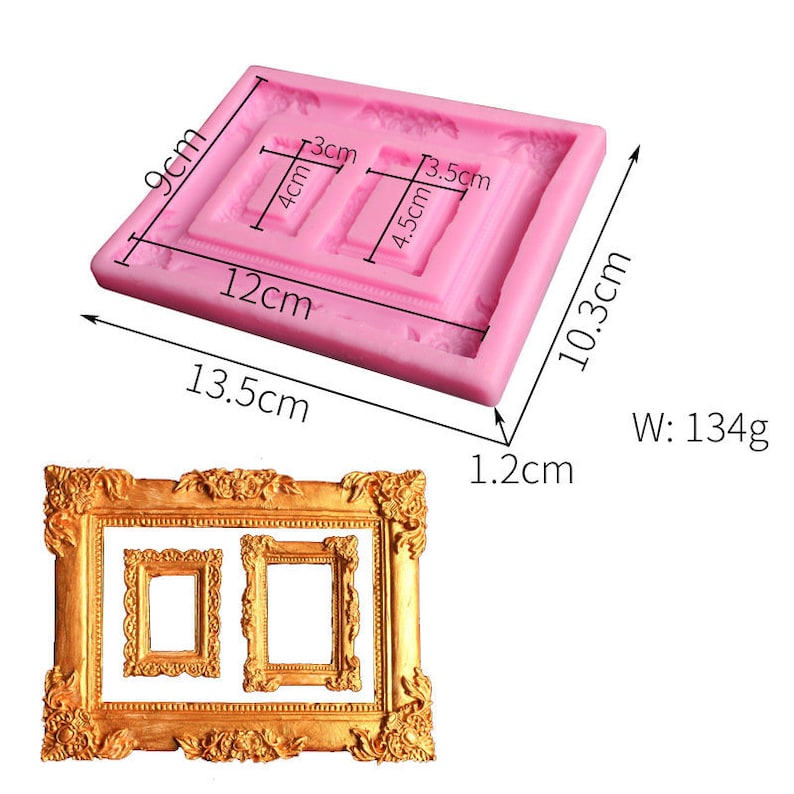 3D Photo Frame Mold,baroque Decoration Silicone Mold,frame Resin Mold ...