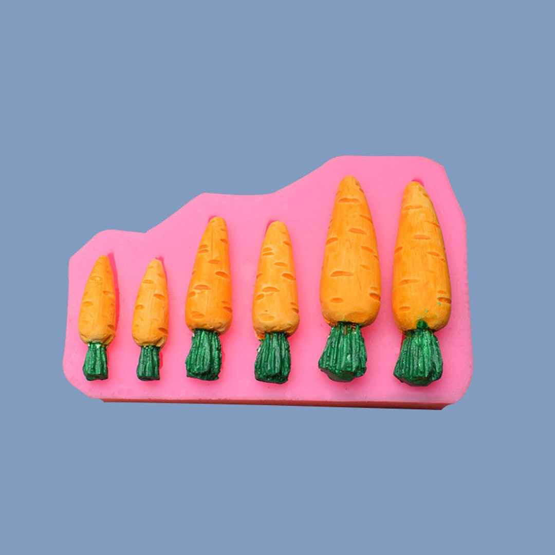 6 Cavity Carrots Silicone Mold Easter Mold Carrot Fondant Candy ...