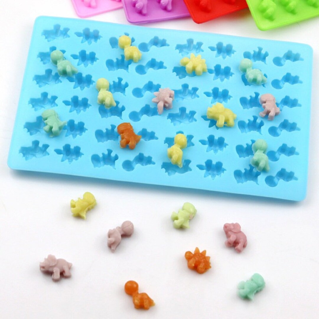 48 Cavities Dinosaur Gummy Mold Mini Dino Silicone Mold Dollhouse Resin ...