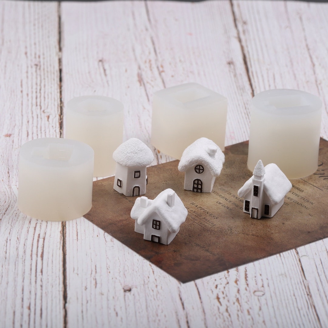 Mini House Mold Cabin Silicone Mold Building Candle Mold for Scented ...