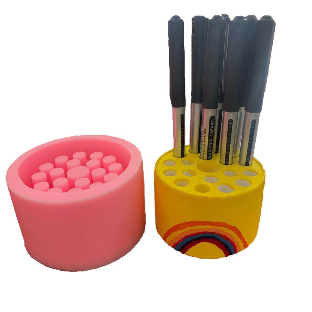 Pen Holder Silicone Mold,desk Storage Mold Dry Flower Resin Epoxy Mold ...