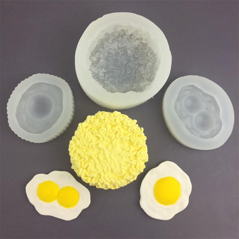 Instant Noodles Silicone Mold Poached Eggs Mold Realistic Food Kawaii ...