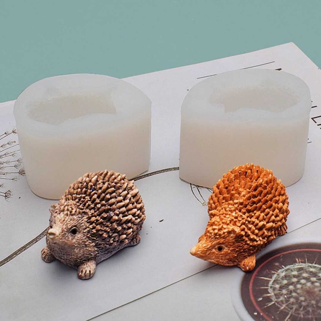 3D Hedgehog Silicone Mold Kawaii Animal Mold Soap Candle Making Resin ...