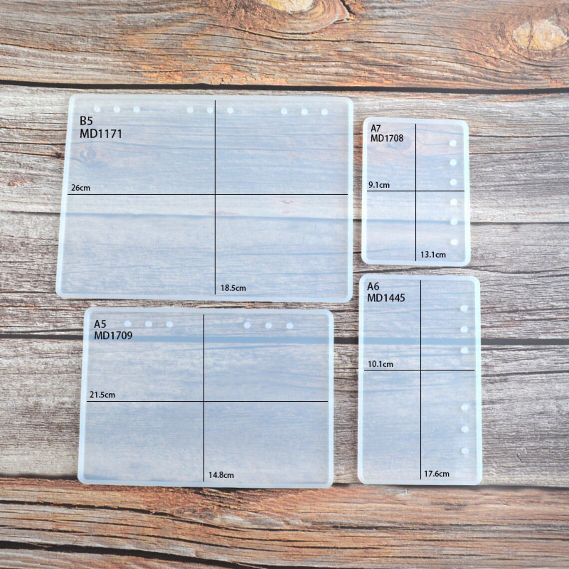 5 Sizes Notebook Cover Silicone Mold Book Cover Resin Epoxy Mold ...