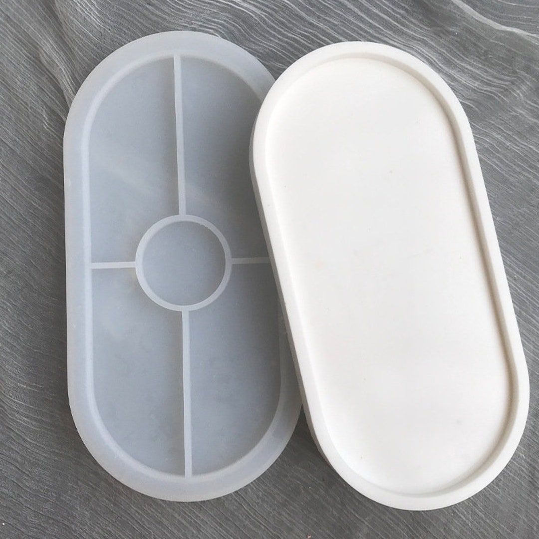 Oval Tray Mold Dish Silicone Mold Cup Mat Resin Plate Mold Plaster ...