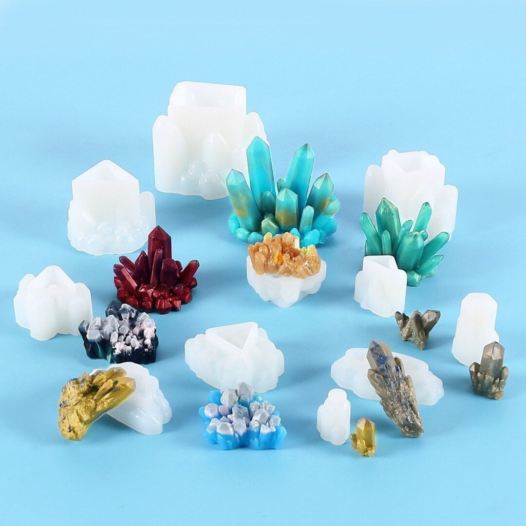 Crystal Chunk Silicone Mold Gems Stone Crystal Cluster Candle Mold Soap ...
