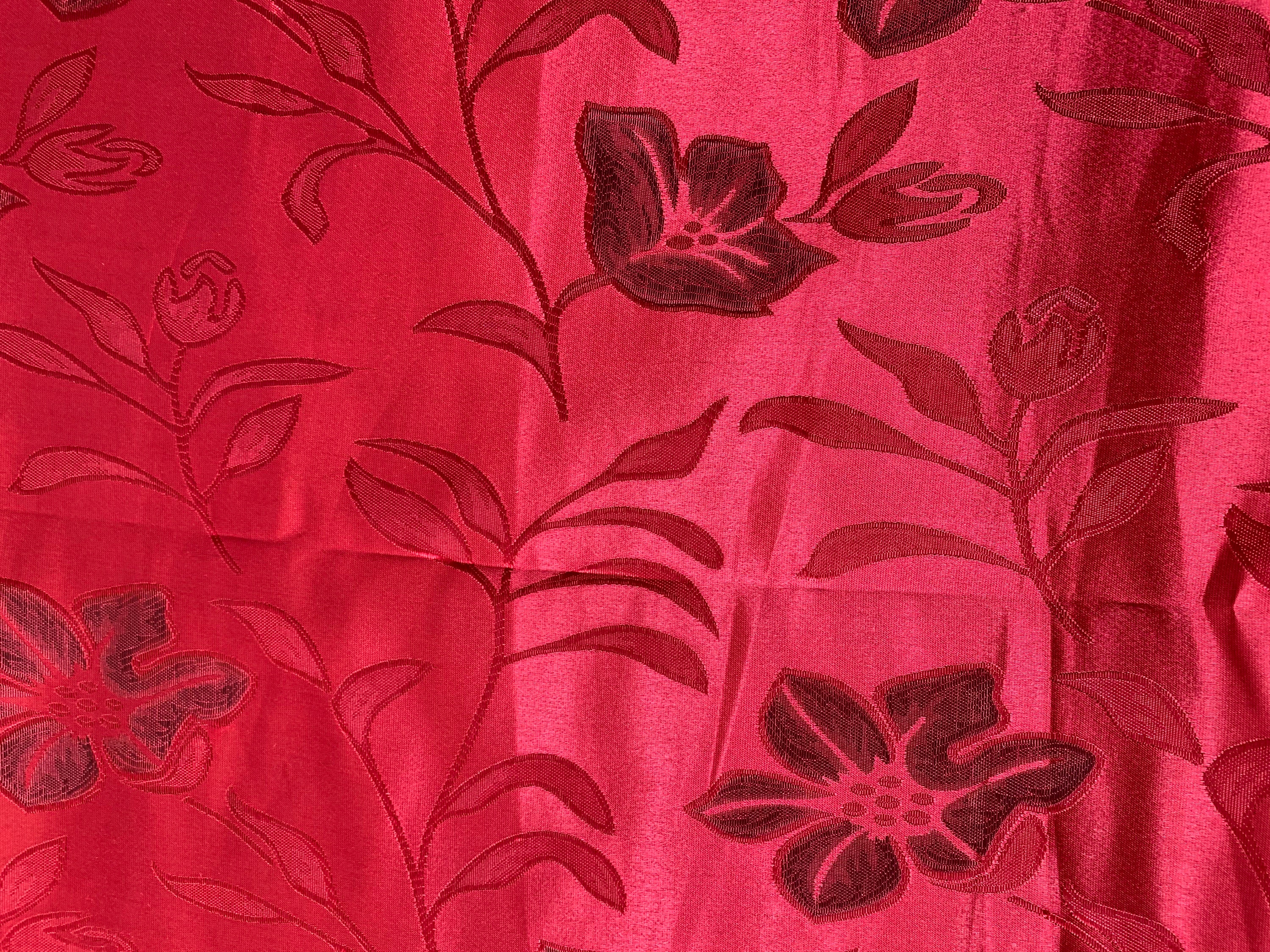 Red Floral Curtain Cushion Fabric Material - Etsy