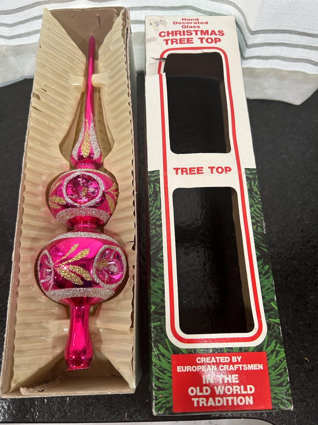 European Romania Made Glass Christmas Tree Topper Spire From the Fiftys ...