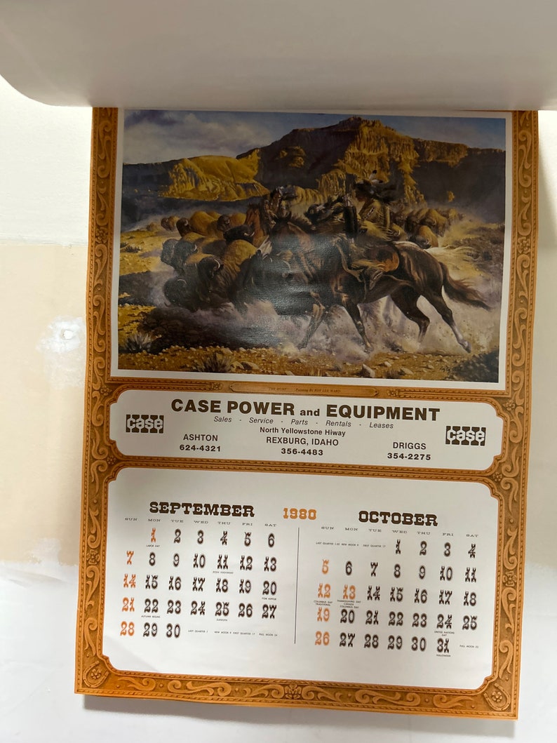 1980 Western Theme Calendar From Case Power and Equipment of - Etsy