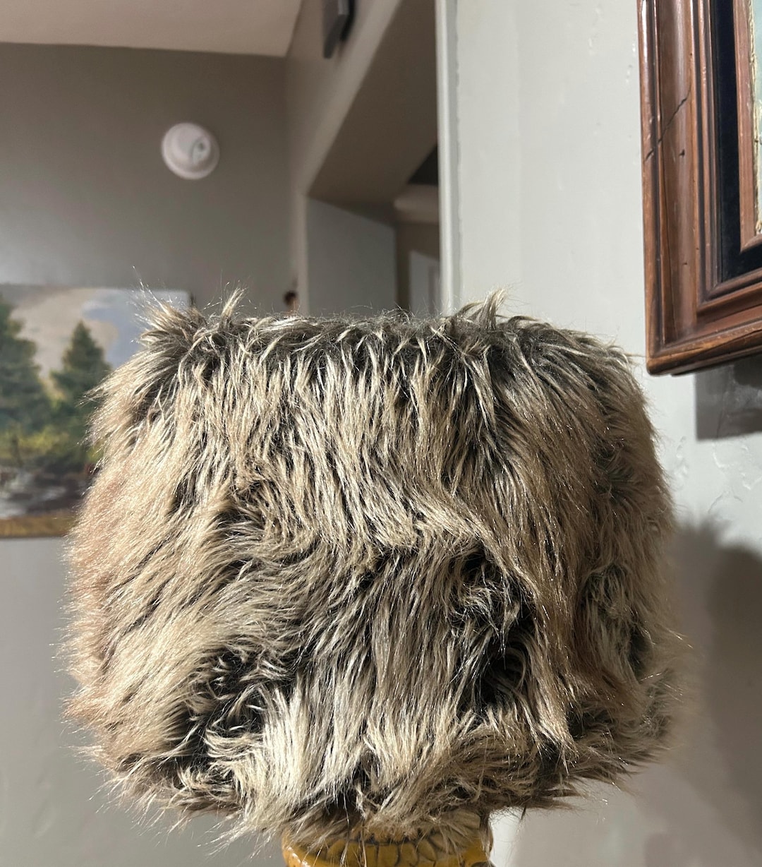 Funky Faux Fur Lamp Shade.see Photos for Measurements.this Cool Lamp ...