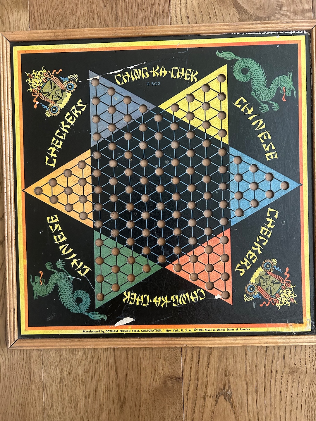 Ching- Ka-chek Chinese Checker Board 1938 by Gotham Pressed Steel Corp ...