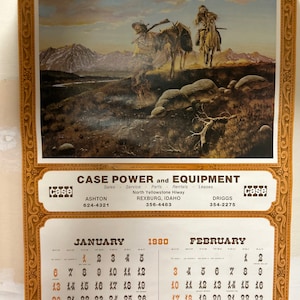 1980 Western Theme Calendar From Case Power and Equipment of Rexburg ...