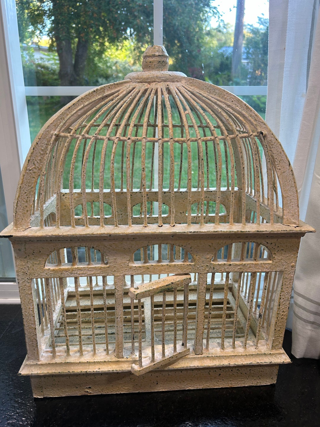 Vintage Metal and Wood Old Bird Cage With Access Door.really Pretty for ...