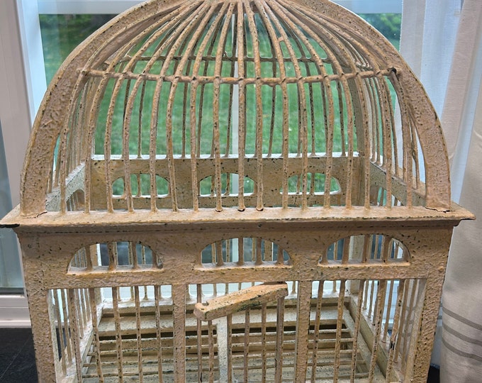 Vintage Metal and Wood Old Bird Cage With Access Door.really Pretty for ...