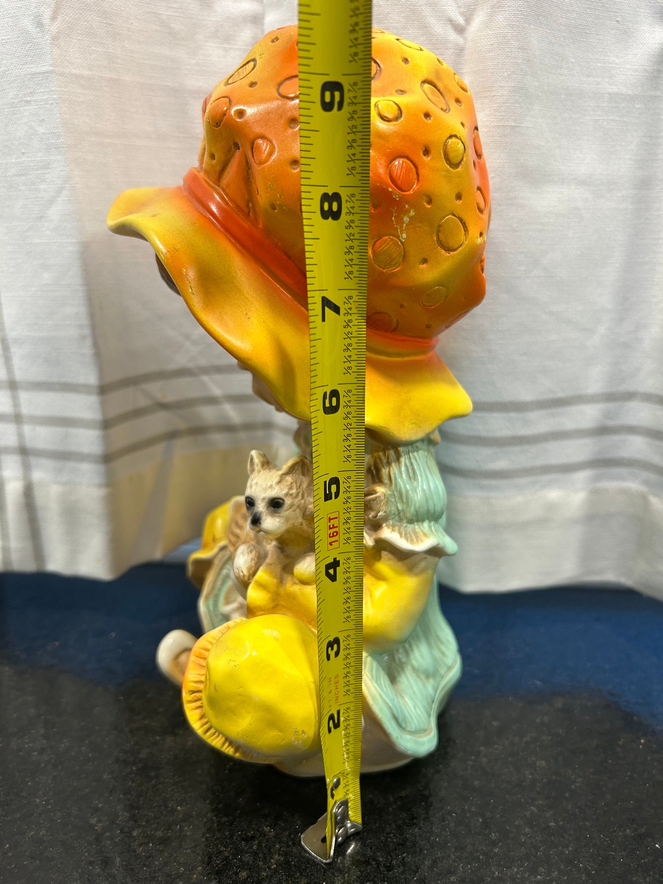 Big Eyed Girl/kitty Cat Made of Plaster.cute on Patio/porch! Marked ...
