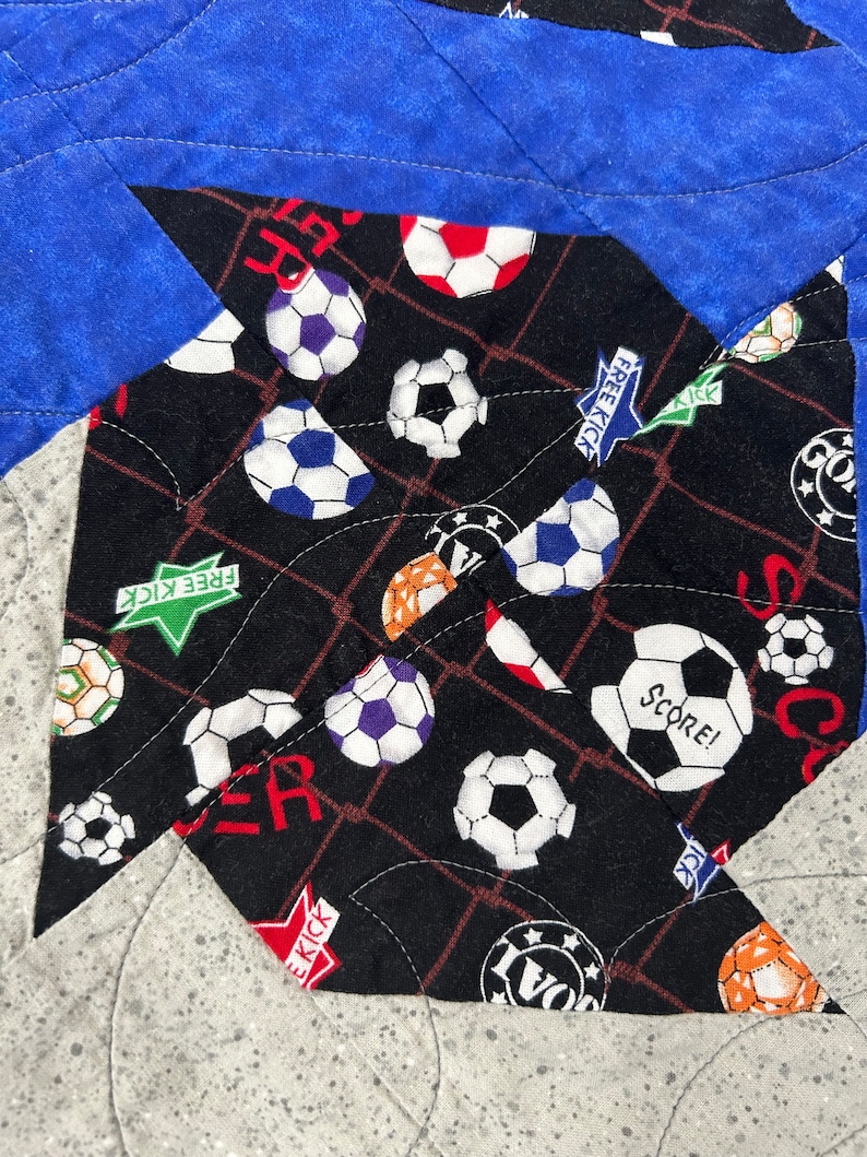 Soccer Quilt Vintage 90s Aprox I Think,handmade Quilt With Pinwheel ...