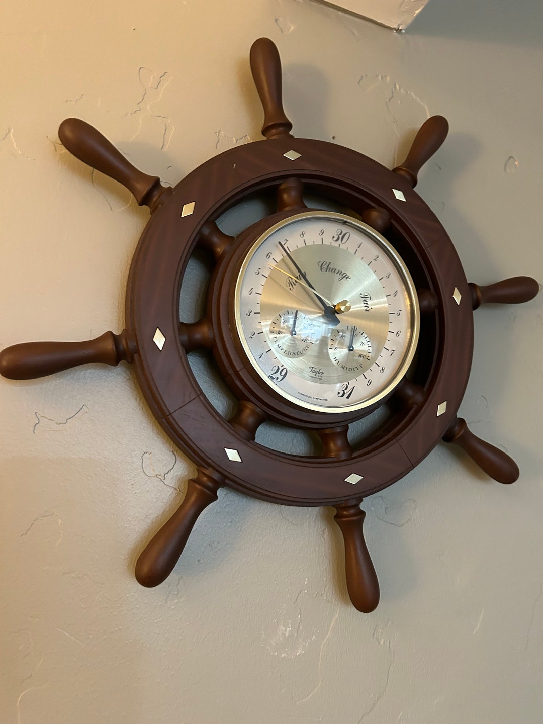 Vintage Taylor Ships Wheel Weather Station With Humidity/temperature ...