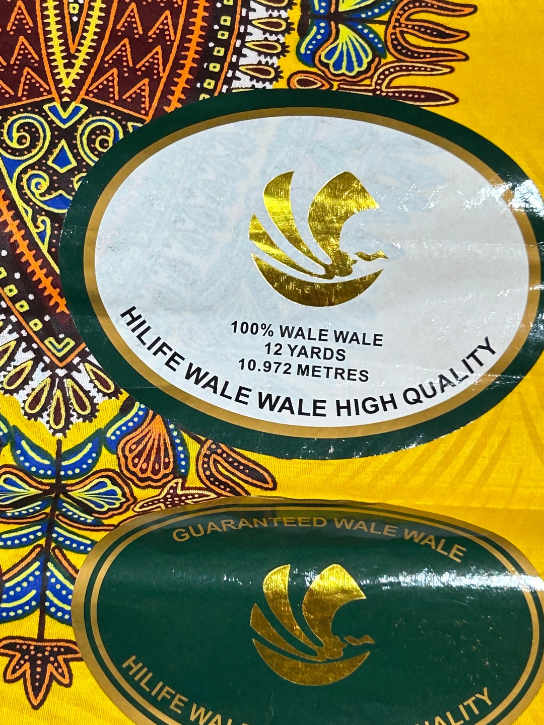 African Wale Wale Cotton Fabric With Labels Still in Place. 12 Yards by ...