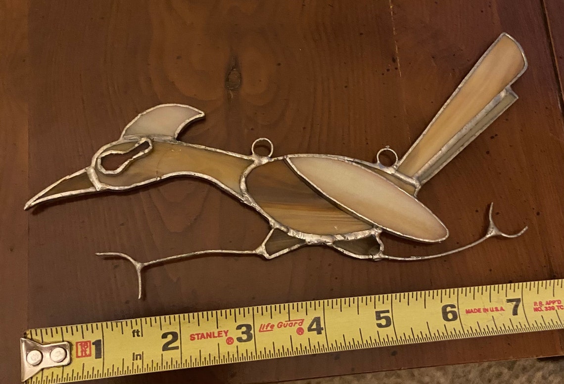 Road runner stained glass vintage suncatcher | Etsy