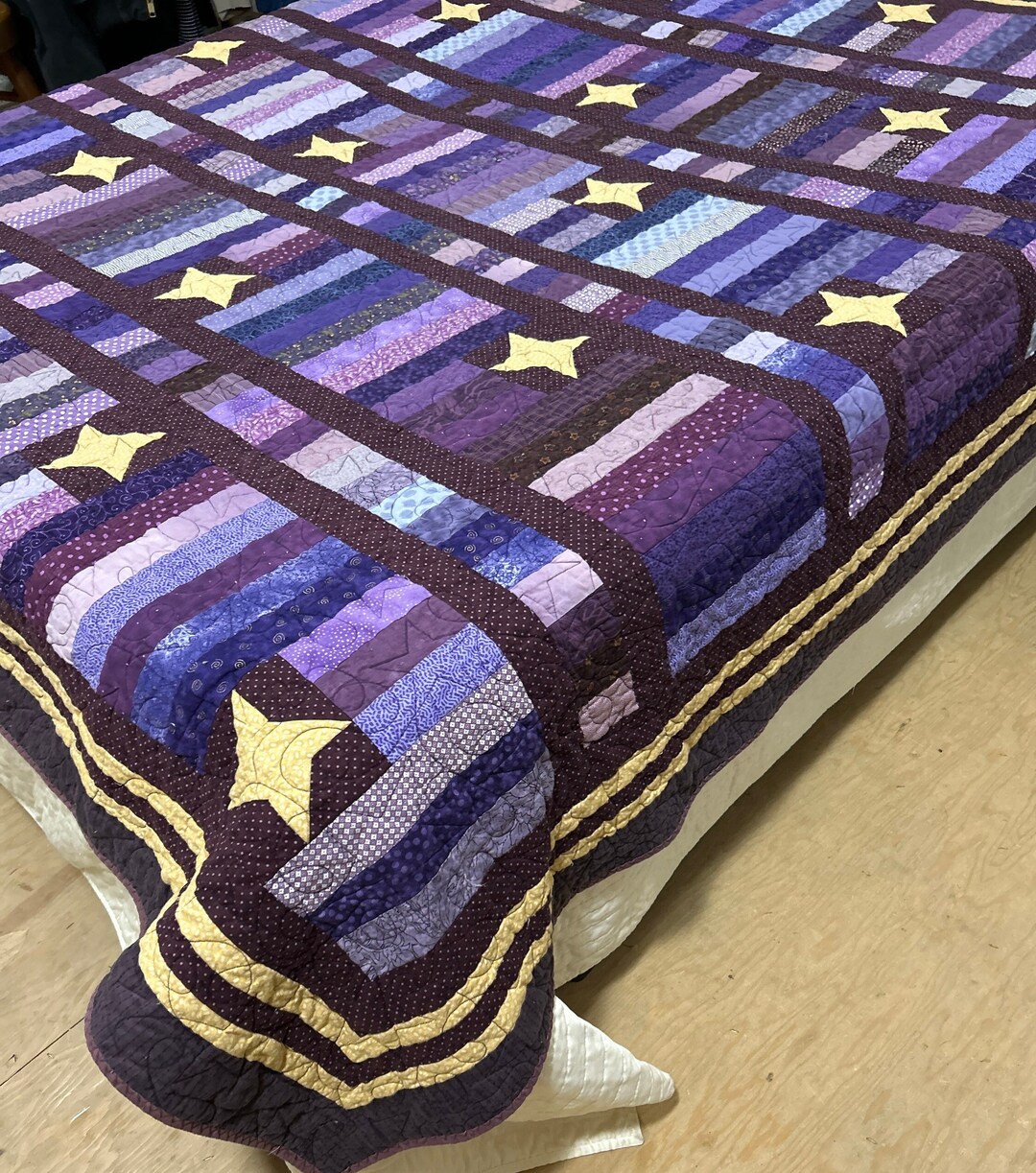 Quilt Starry, Starry Night Handmade ,I Believe,queen/king Quilt With ...
