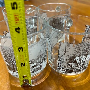 Luminarc Set of Four Currier and Ives Mugs/cups With Winter Scenes From ...