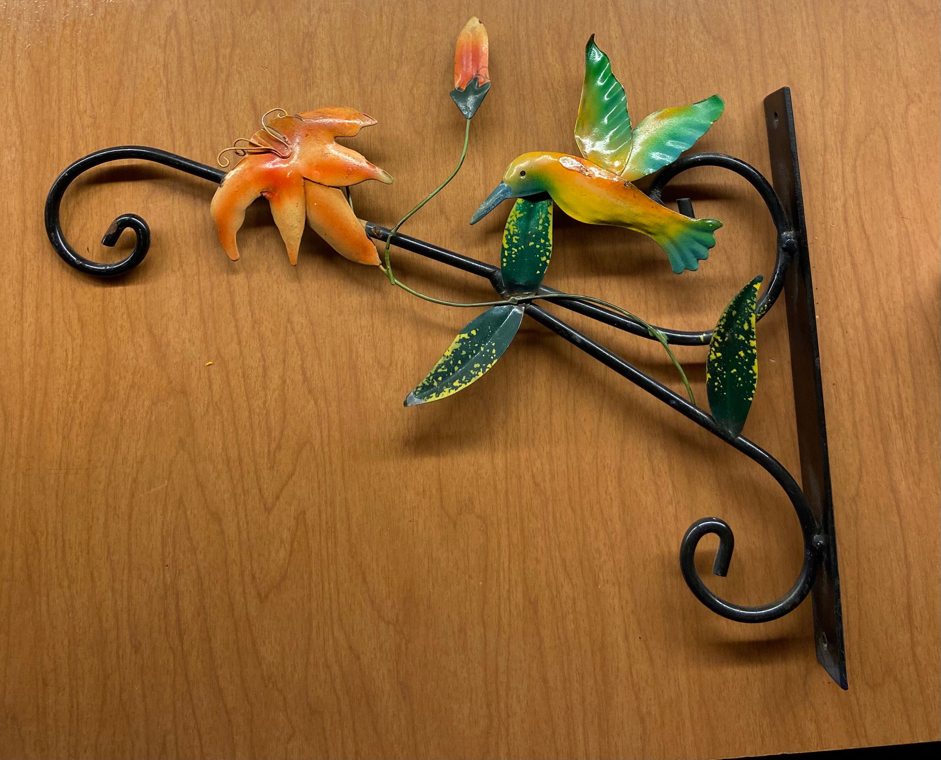 Vintage metal hummingbird hanger for plant | Etsy