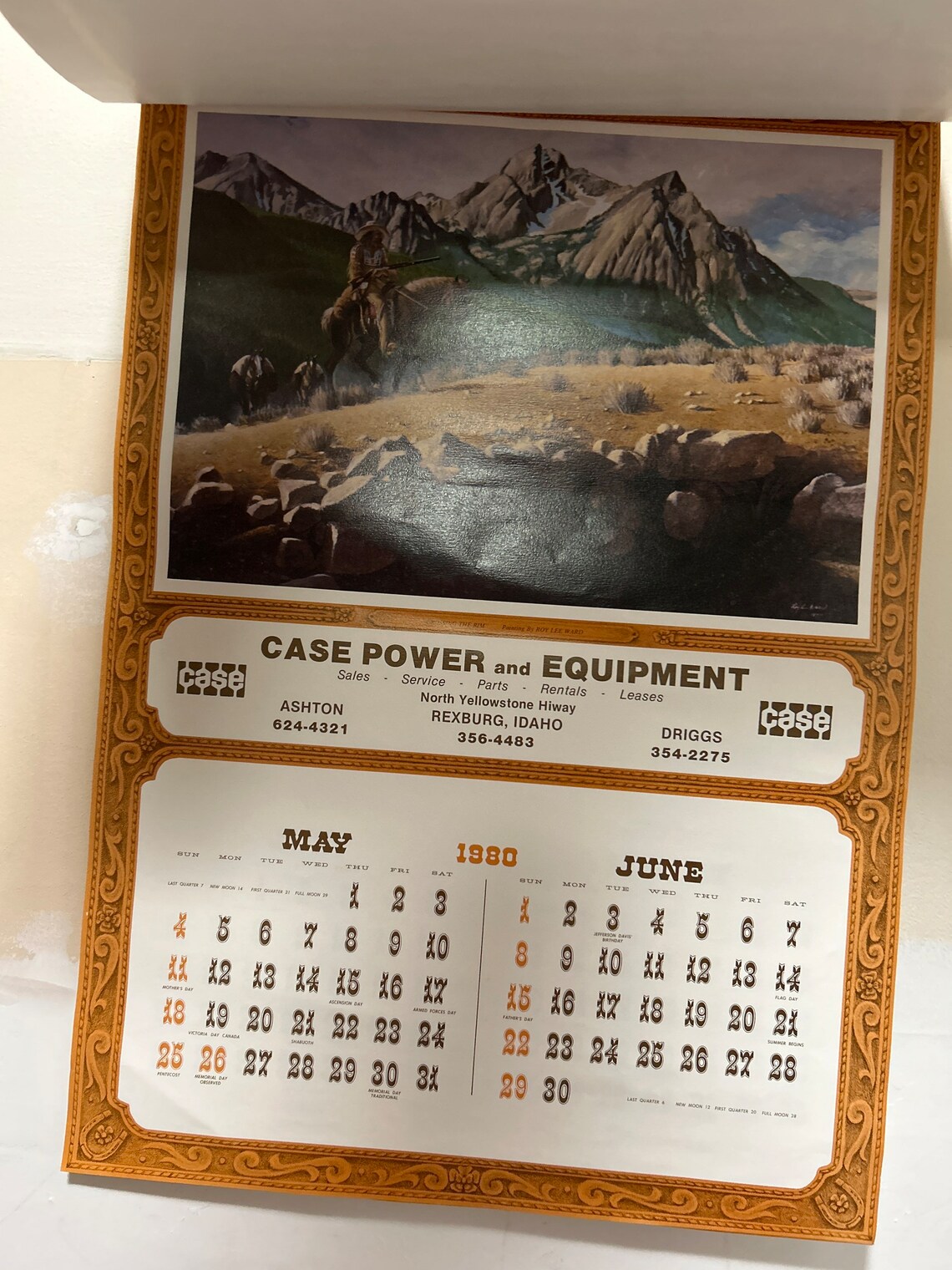1980 Western Theme Calendar From Case Power and Equipment of - Etsy