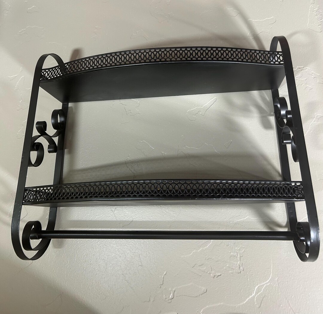 Vintage MCM /atomic Era Scrolled Metal Curio/spice/tea Rack Shelf in a ...