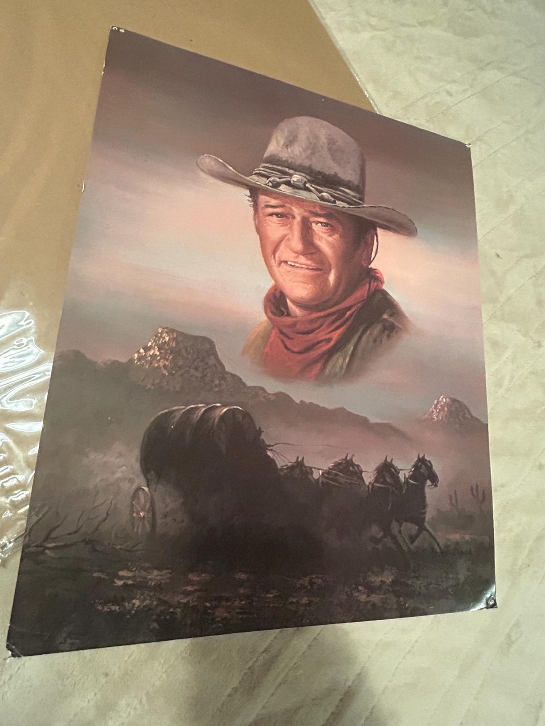 Peter Shinn Lithograph Glossy Print of Cowboy Movie Star John Wayne ...