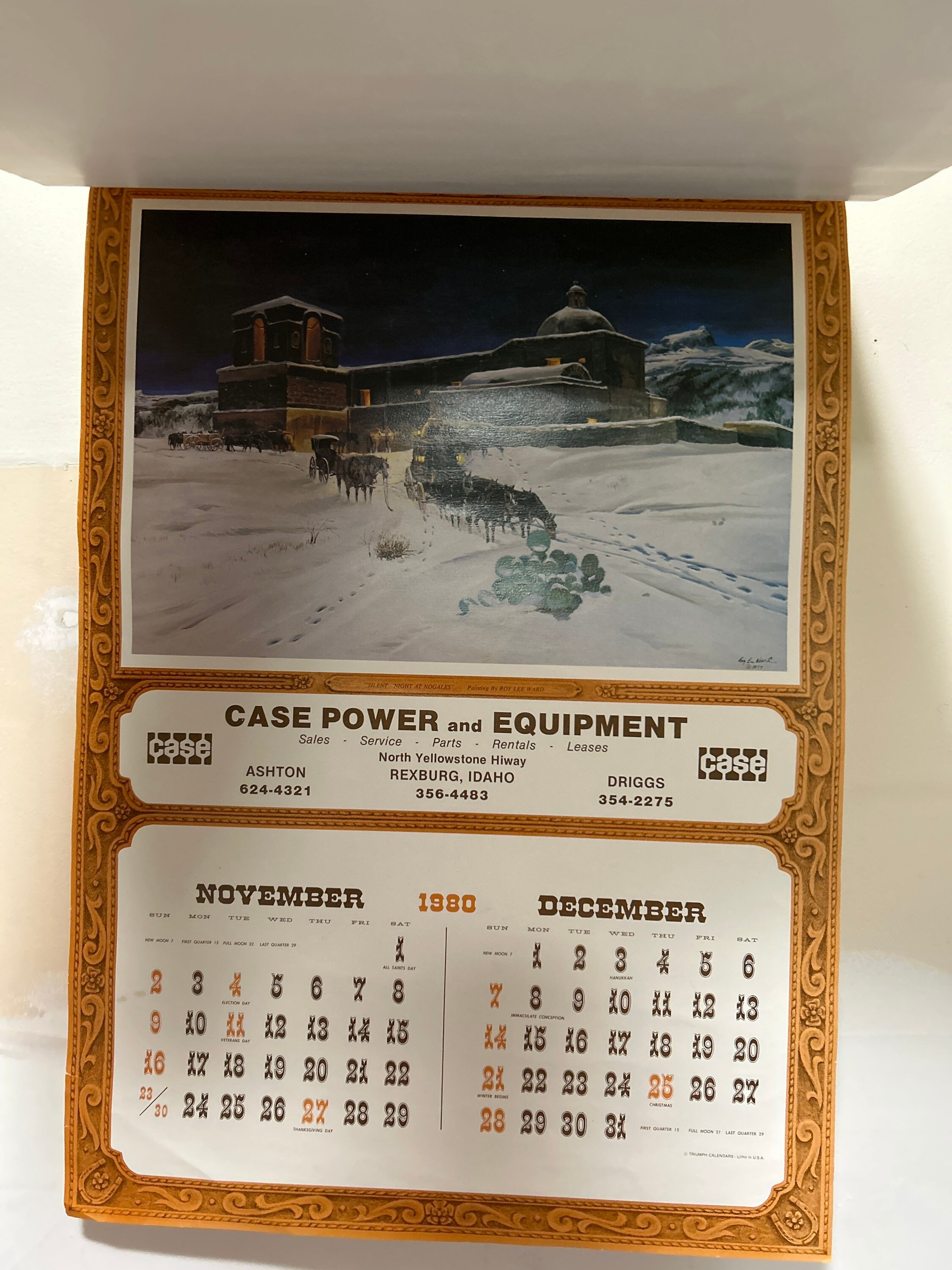 1980 Western Theme Calendar From Case Power and Equipment of - Etsy