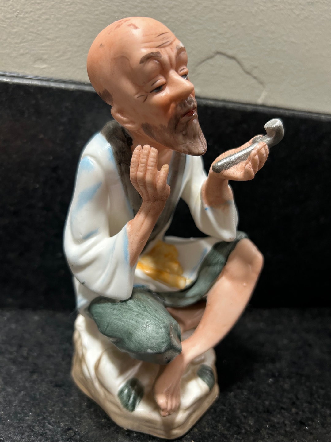 Ardco of Dallas Old Man With a Pipe Figurine. Made in Japan Circa 1960s ...