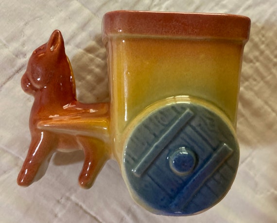 The mexican Cart Little Burro/donkey Pulled Cart Pottery - Etsy