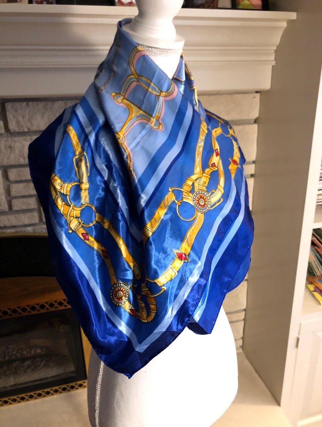 Horse Bits/halters and Chains Scarf Measurements Aprox 35”x35” and ...
