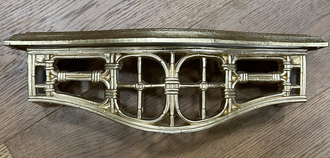 Shelf Homco Asian Style Plastic Brightly Painted Gold Wall Shelf ...