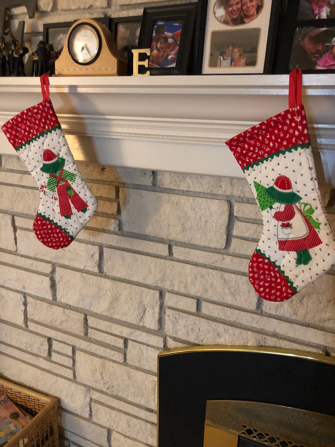 Handmade Holly Hobby Vintage Set of Two Christmas Stockings. Pair for ...