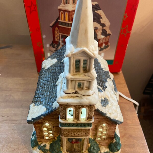 Lighted Ceramic Church - Etsy