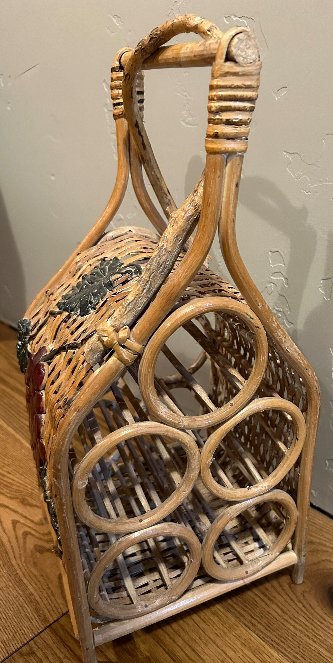 Bamboo and Grape Vine Five Bottle Handmade Wine Rack. Works Nicely on ...
