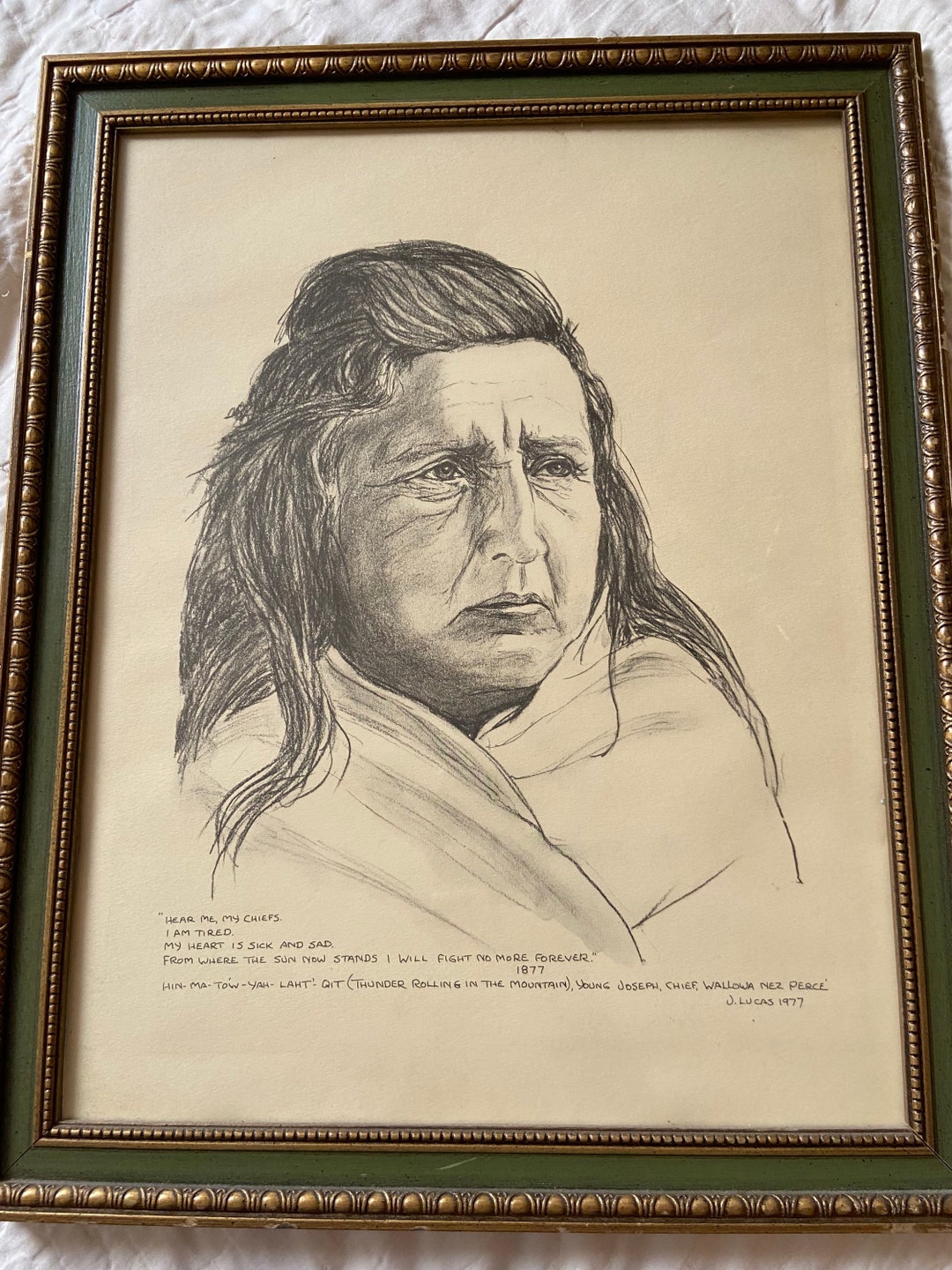 Nez Perce/depiction of a Young Nez Perce Chief Joseph of Wallowa Region ...