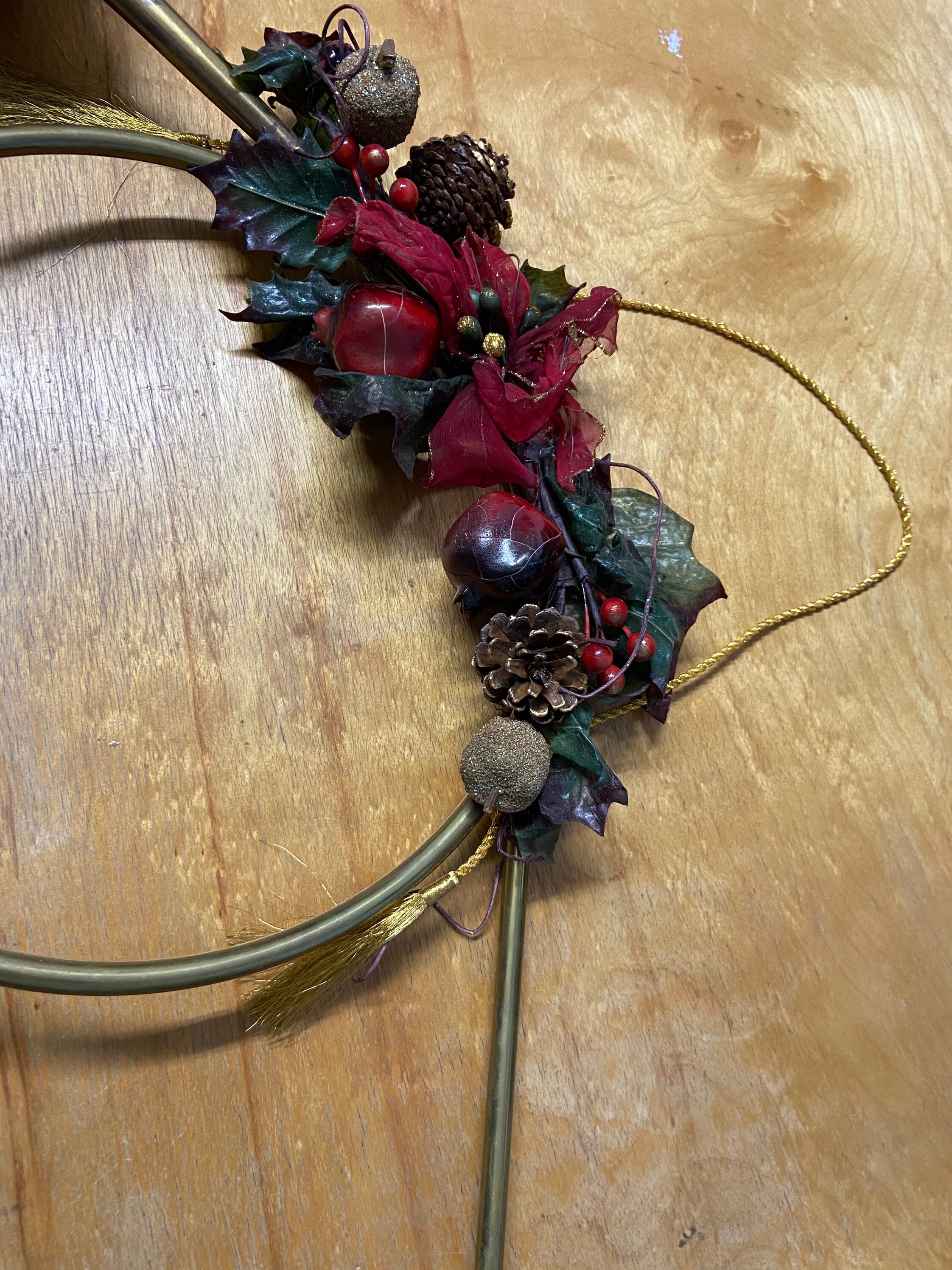 Christmas themed vintage brass fox hunting horn for the | Etsy