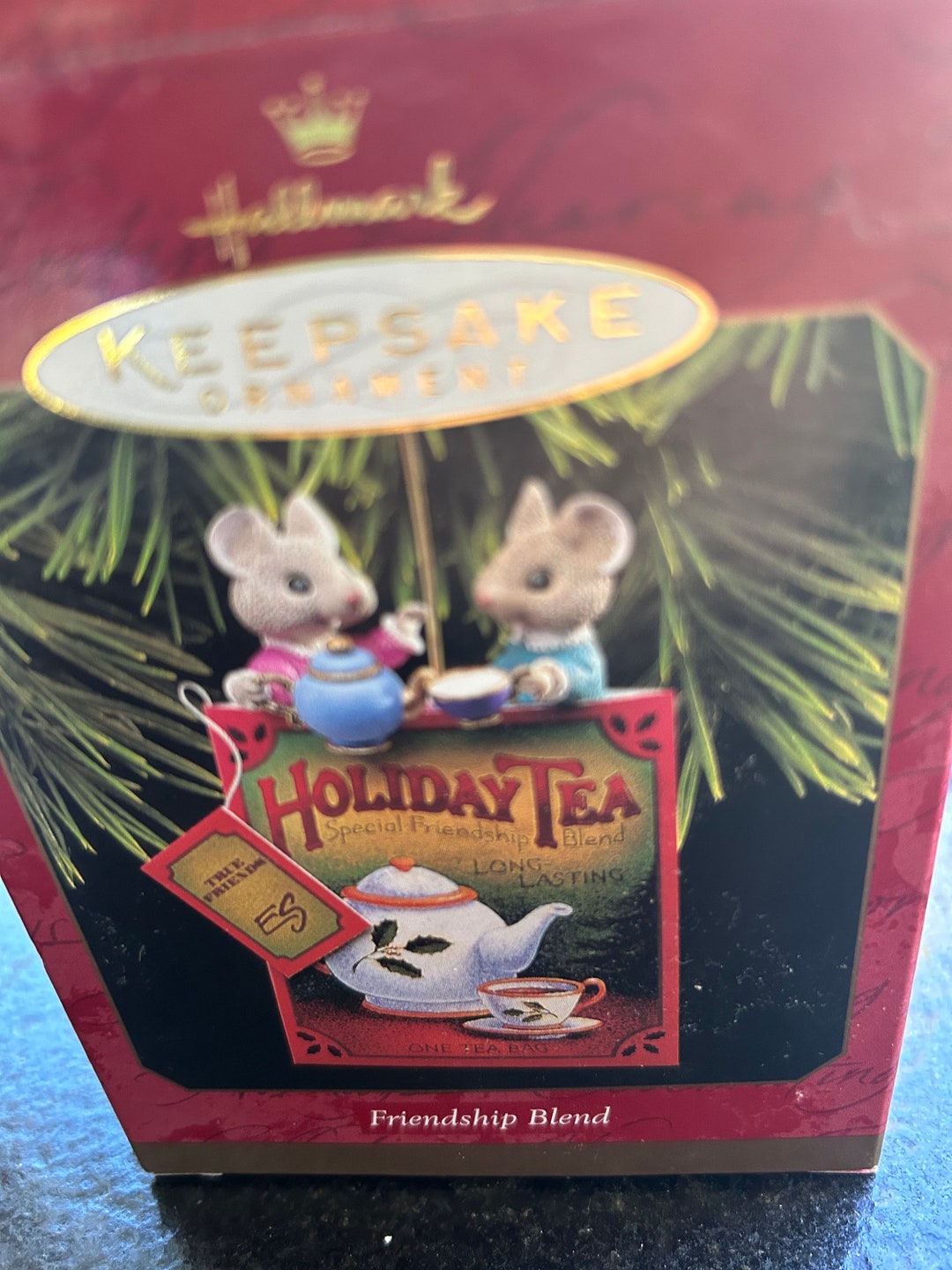 Vintage 1997 Hallmark Keepsake “friendship Blend Holiday Tea” Mice Tree ...