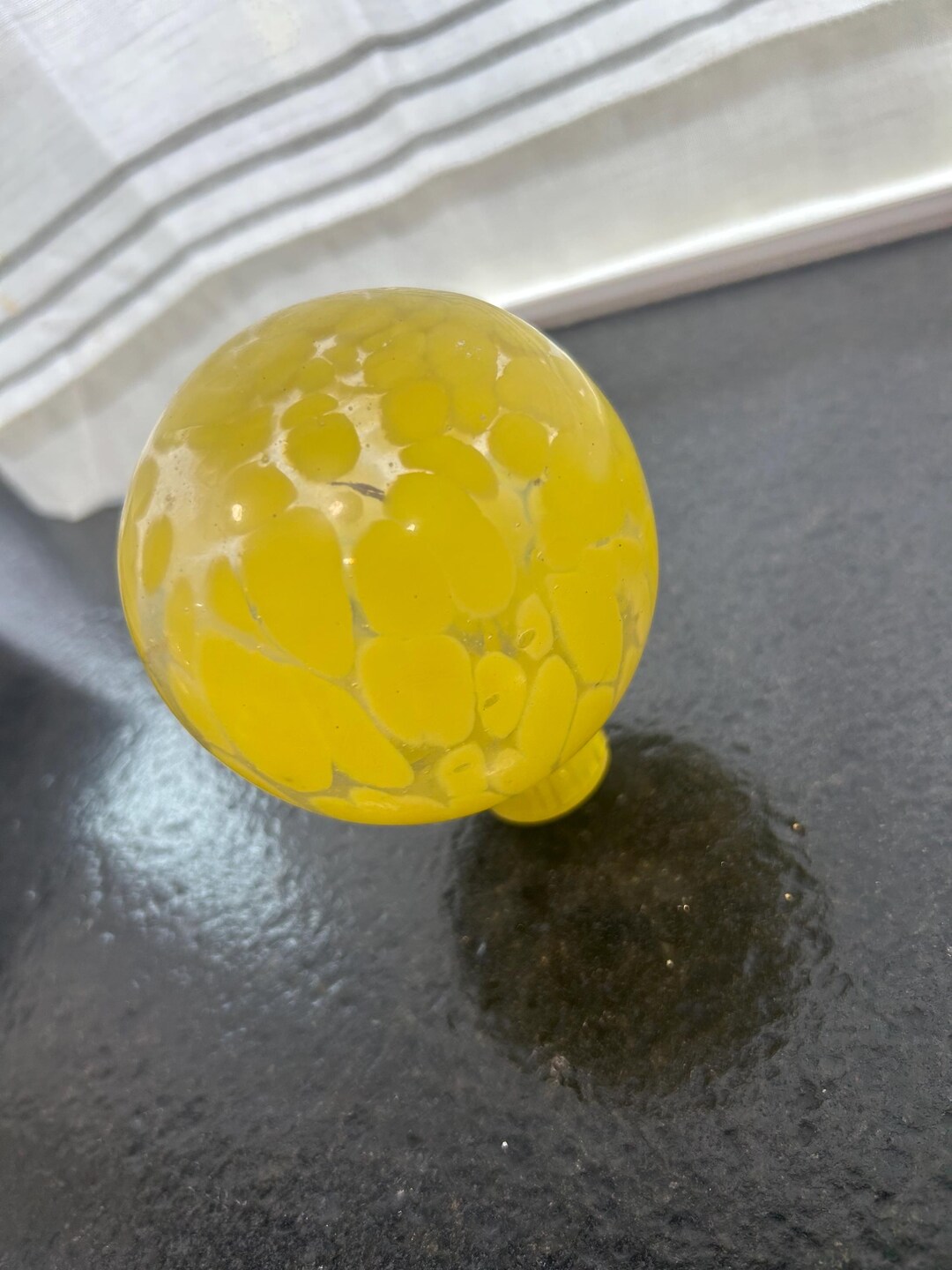 Old Handblown Yellow Art Glass . See Photos. Very Pretty Yellow Glass ...