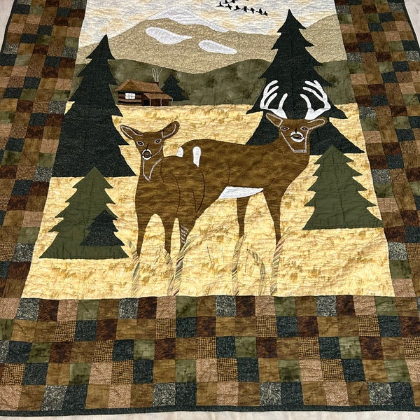 Deer Quilt - Etsy