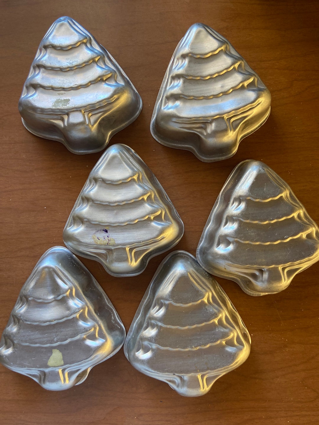 Mini Vintage Christmas Tree Cake Set of Six Pans and Five Star Pans ...