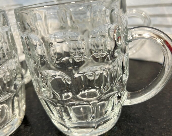 Vintage Dimple Thumbprint Pint Beer Mugs Set of Four Heavy and in ...