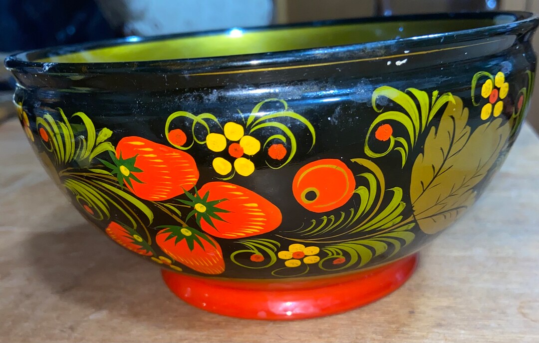 Russian Lacquer Ware Beautiful Vintage USSR Decorative Bowl With ...