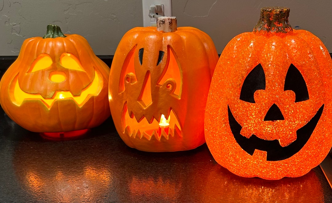 Lighted Halloween/pumpkins Jackolanterns Three Total for Price.hgts ...